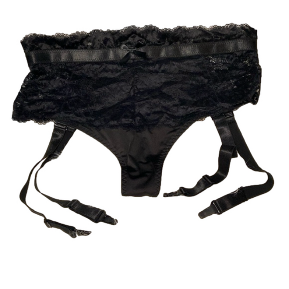 EVELUST | Intimates & Sleepwear | Evelust Garter Thong Panty Black Lace ...